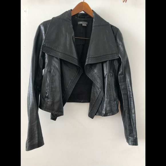 Vince | Jackets & Coats | Vince Zip Front Scuba Leather Jacket | Poshmark